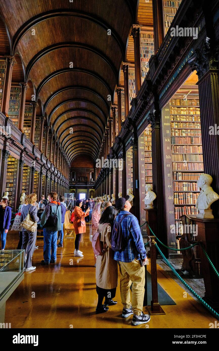 Republic of Ireland; Dublin, Library at Trinity College, The Long Room ...