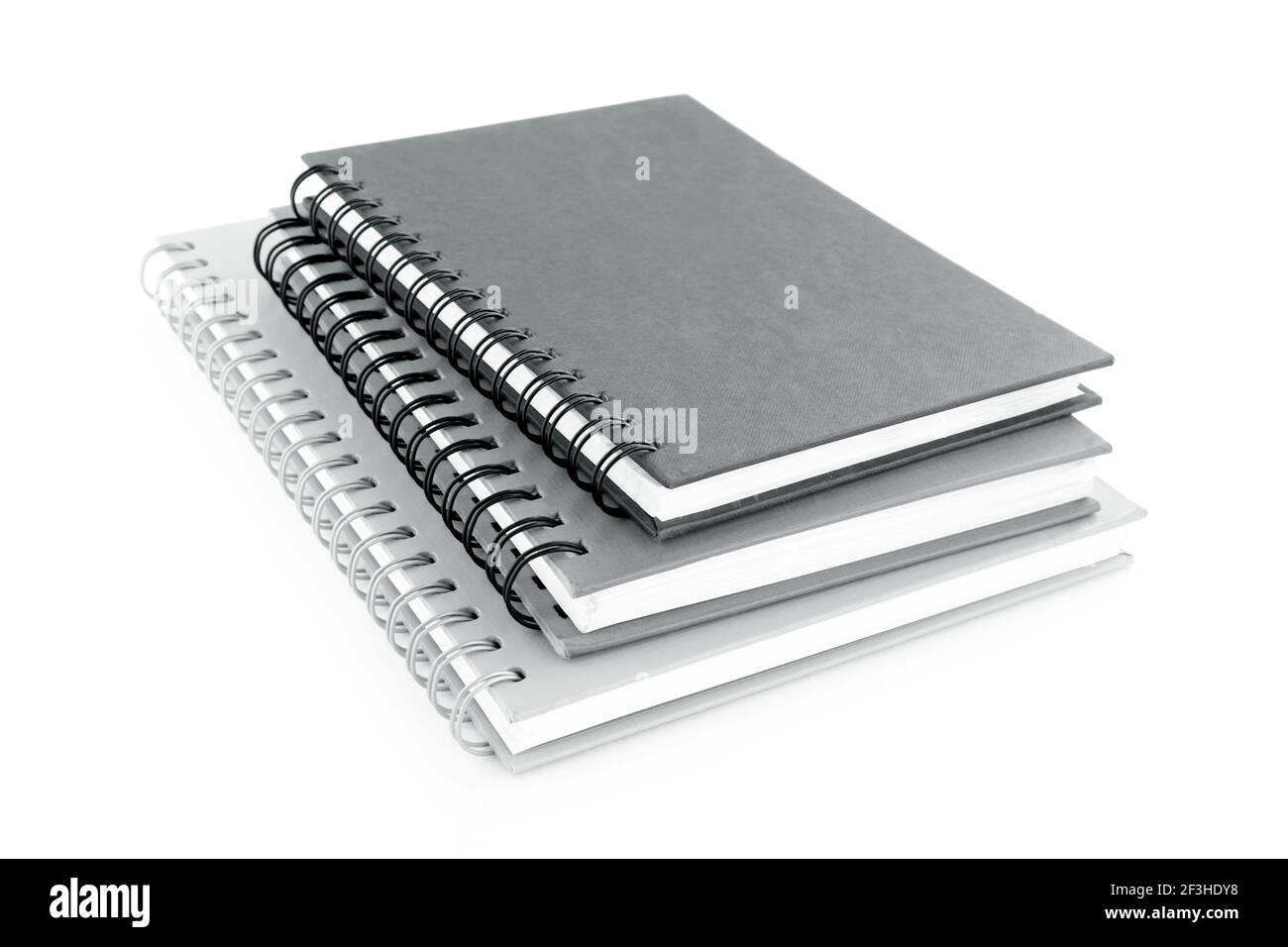 Stack of notebooks (or copybooks) isolated on white background Stock ...