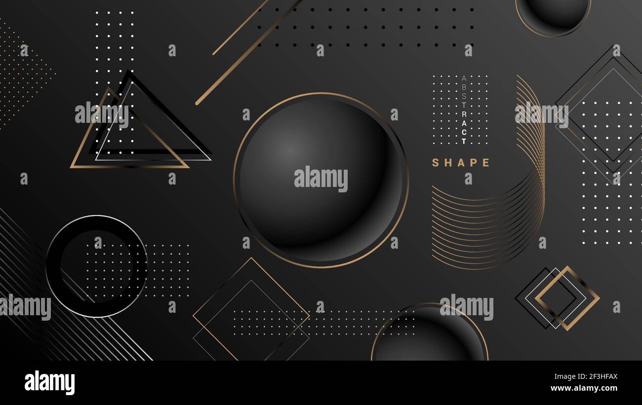Abstract black geometric shapes as modern elements for vector ...