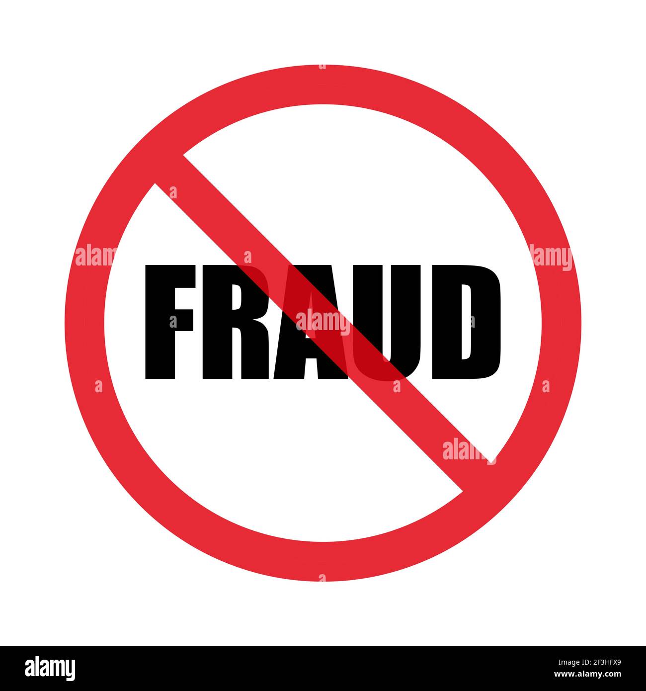 No Fraud Sign. Isolated on white background. Flat style. Vector ...