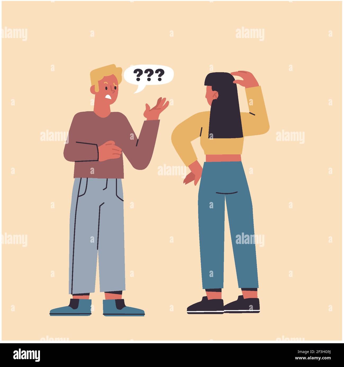 Organic flat illustration people asking questions Vector illustration ...