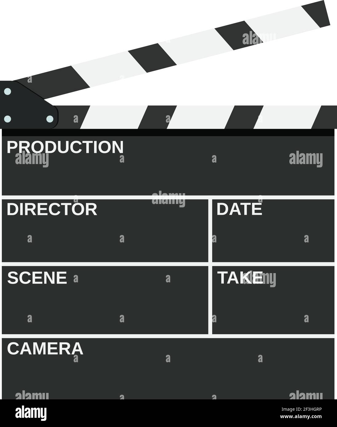 Black opened clapperboard Stock Vector Image & Art - Alamy