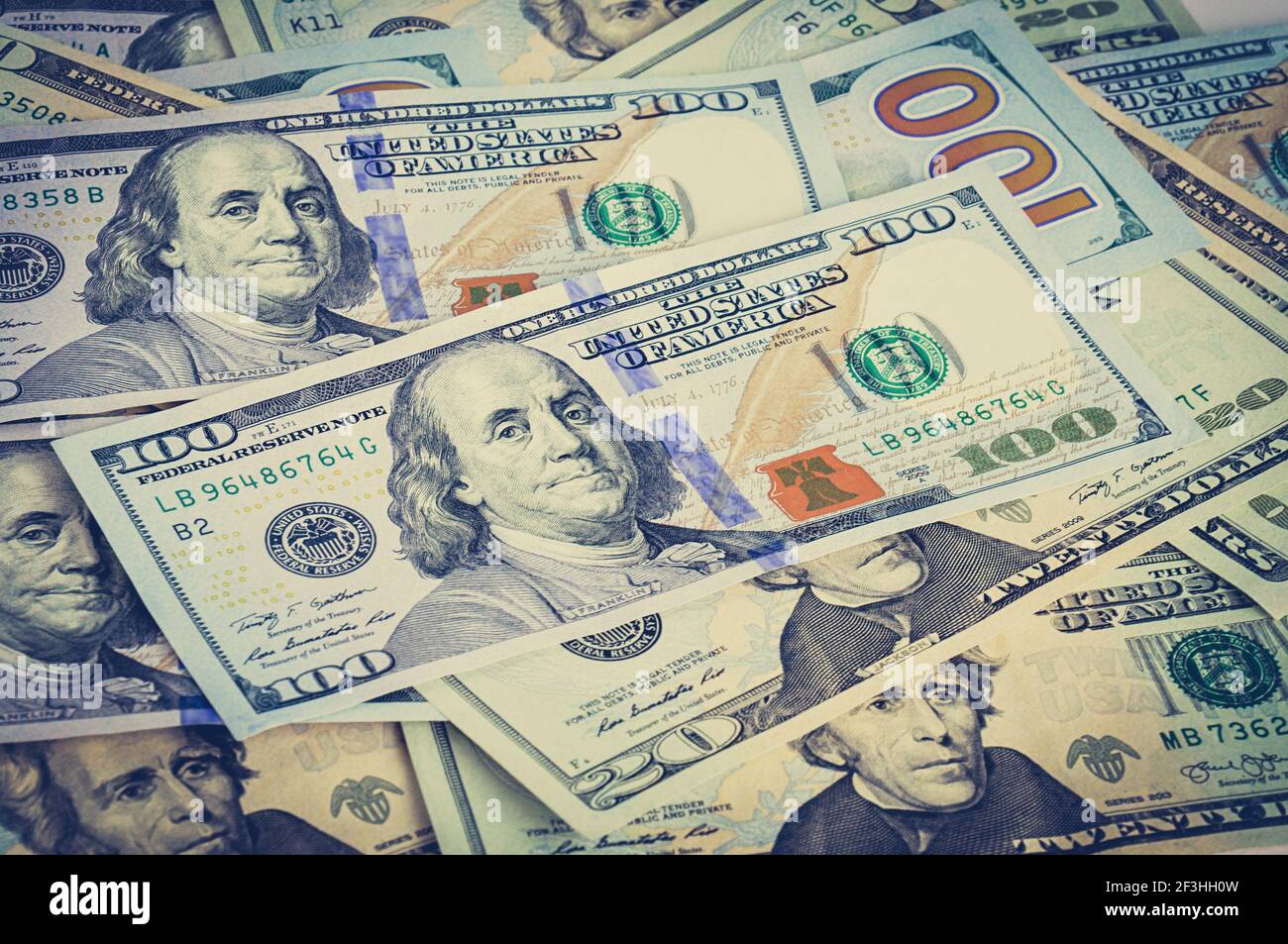 Money - US dollar bills in vintage (retro) style color effect Stock ...