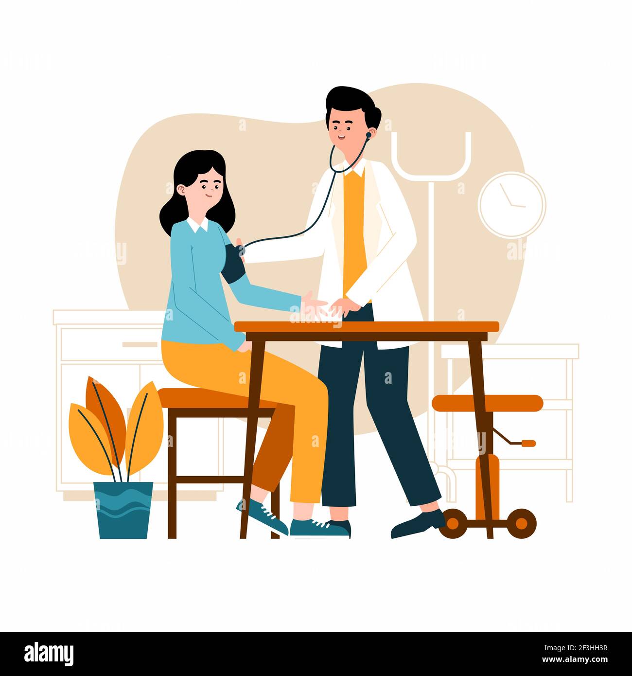 Doctor consulting with a patient Stock Vector Images - Alamy