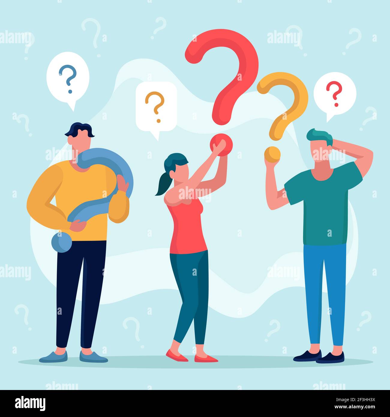 Flat people asking questions Vector illustration Stock Vector Image ...