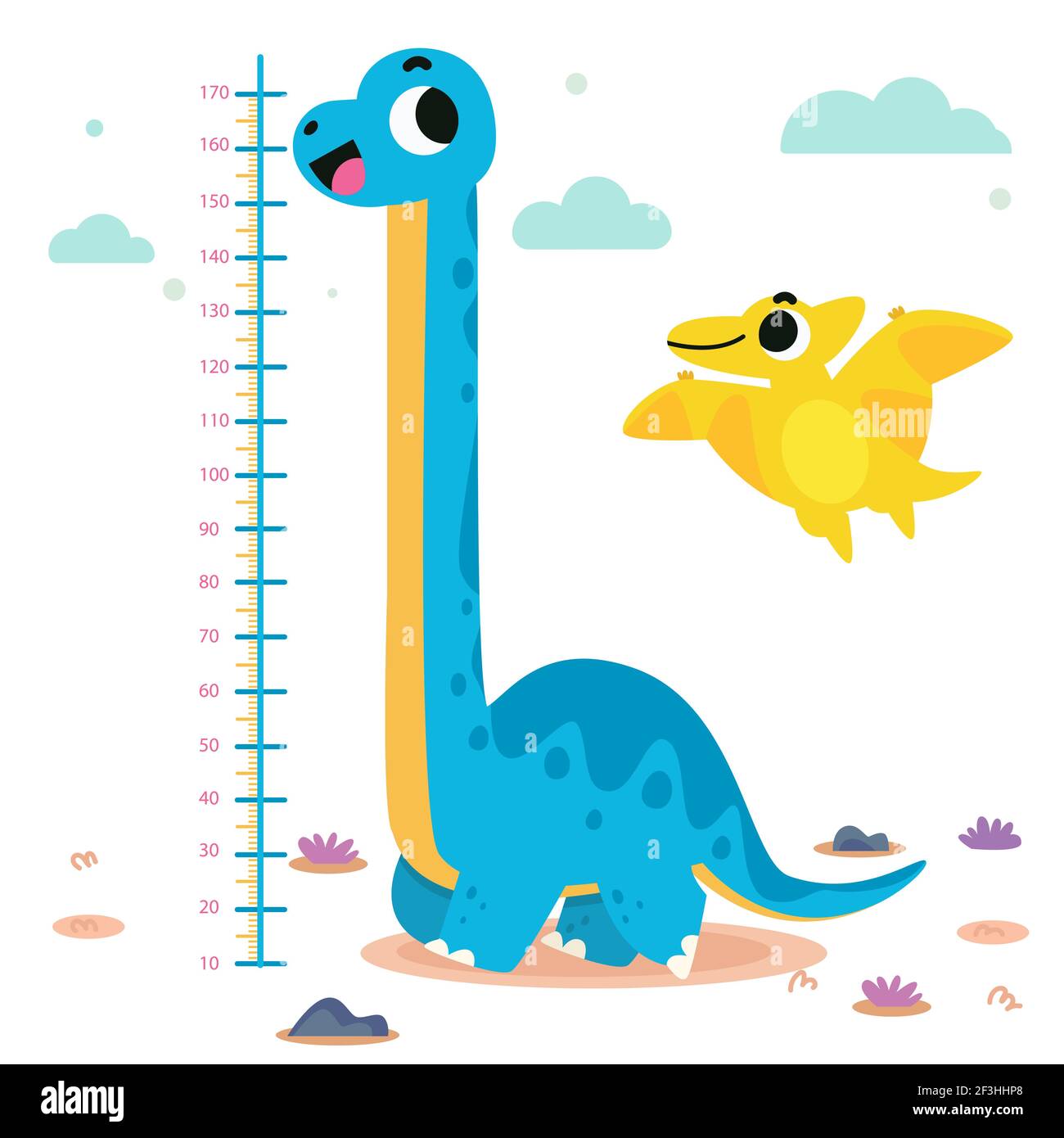 Hand drawn height meter for kids illustrated Vector illustration Stock ...
