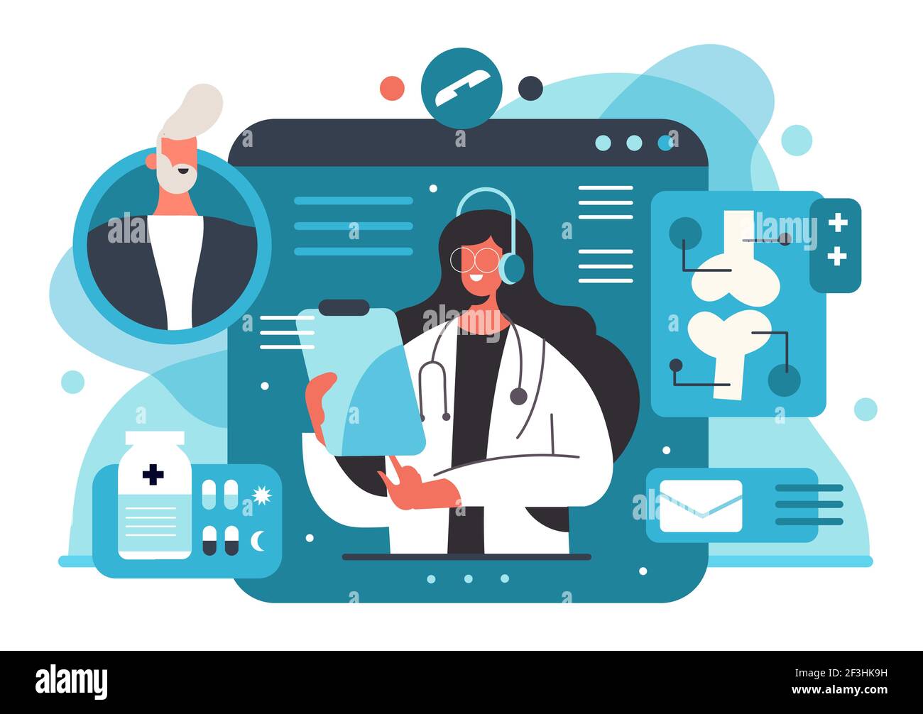 Flat online medical conference Vector illustration Stock Vector Image ...