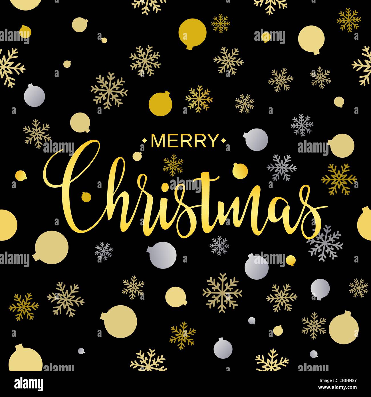 Merry Christmas gold glittering lettering design Stock Vector Image ...