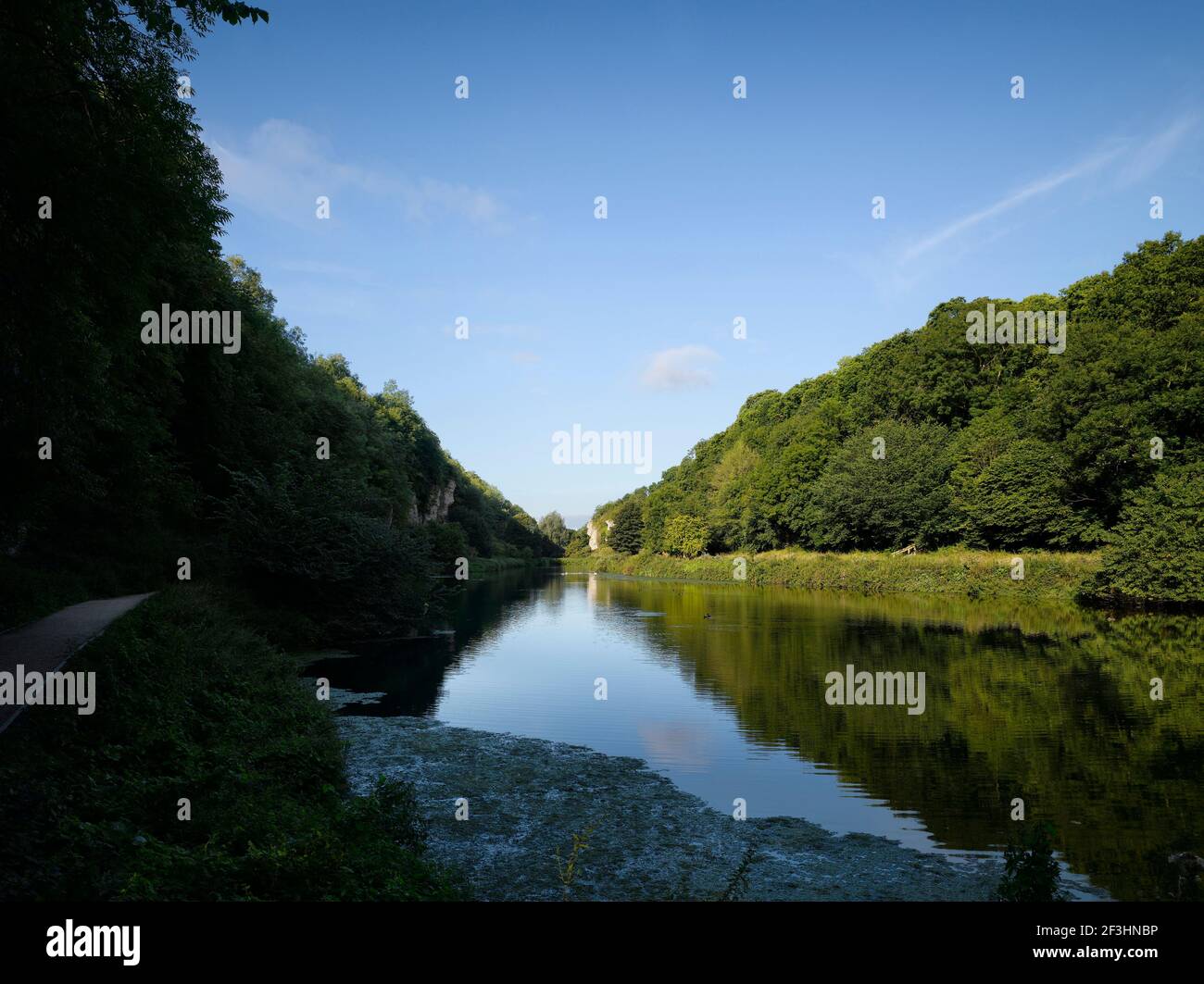 Creswell Crags, limestone gorge, cave system and visitor centre Stock ...