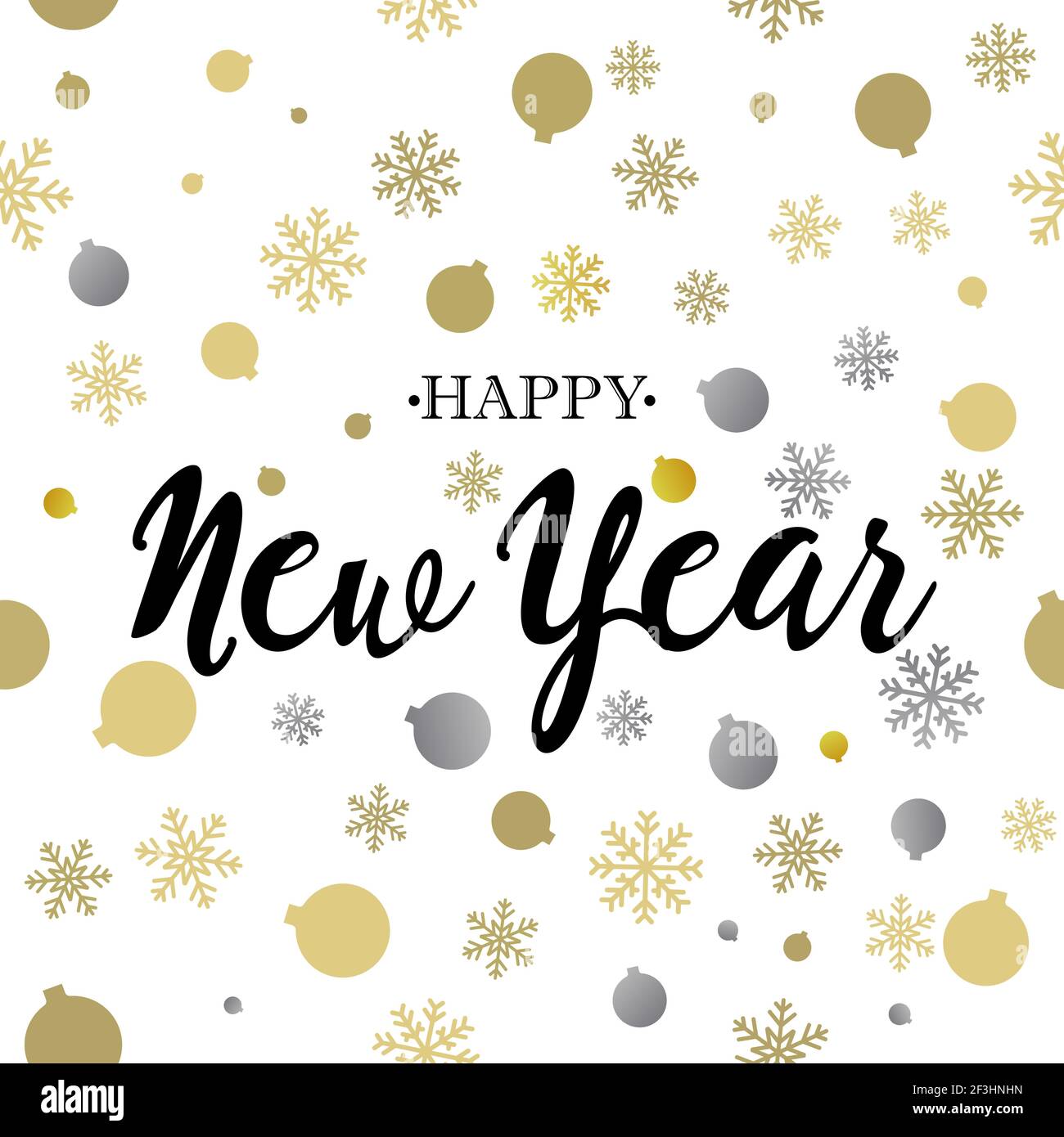Happy New Year gold glittering lettering design Stock Vector Image ...