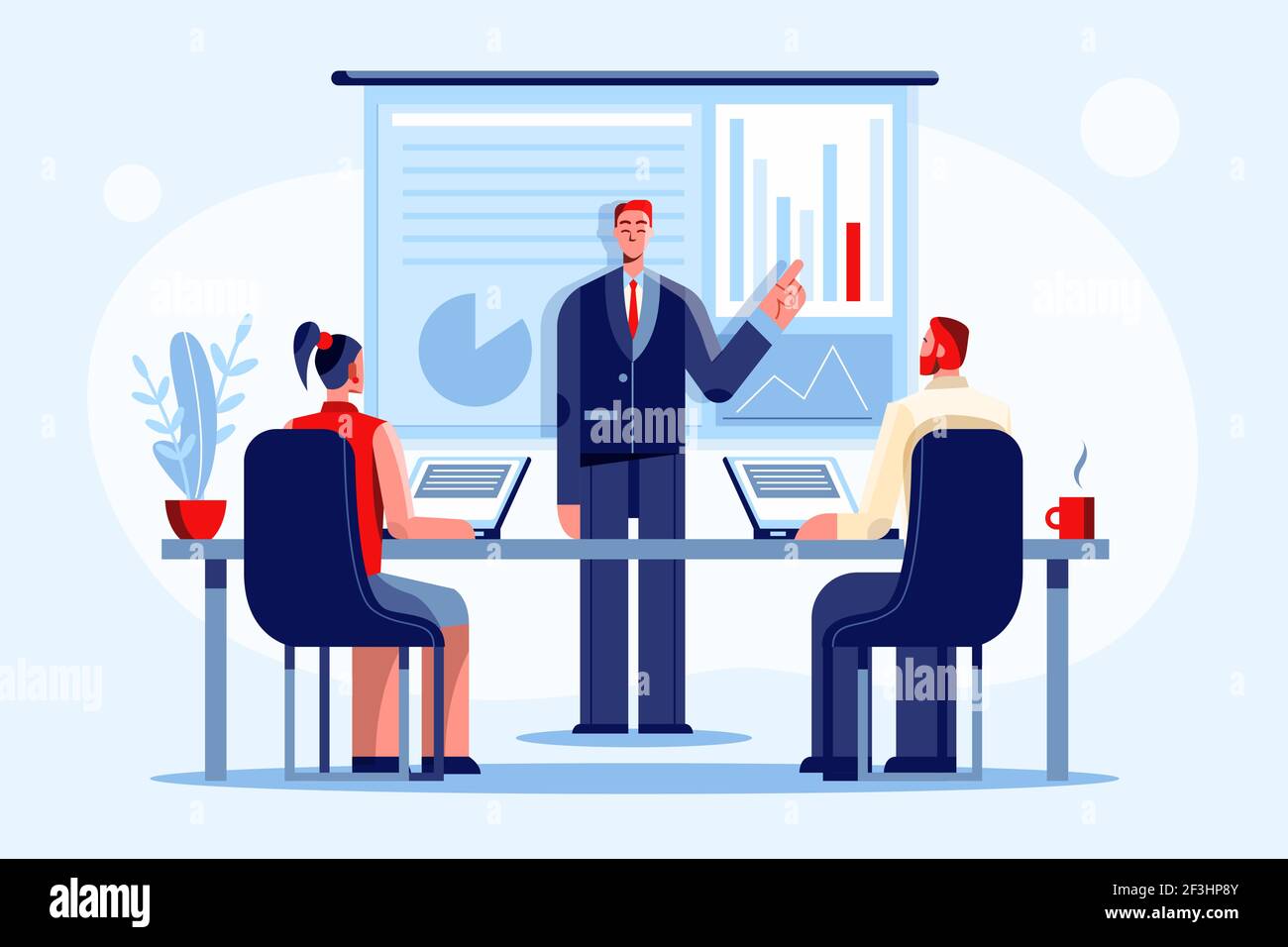 Flat design people on business training Vector illustration Stock ...