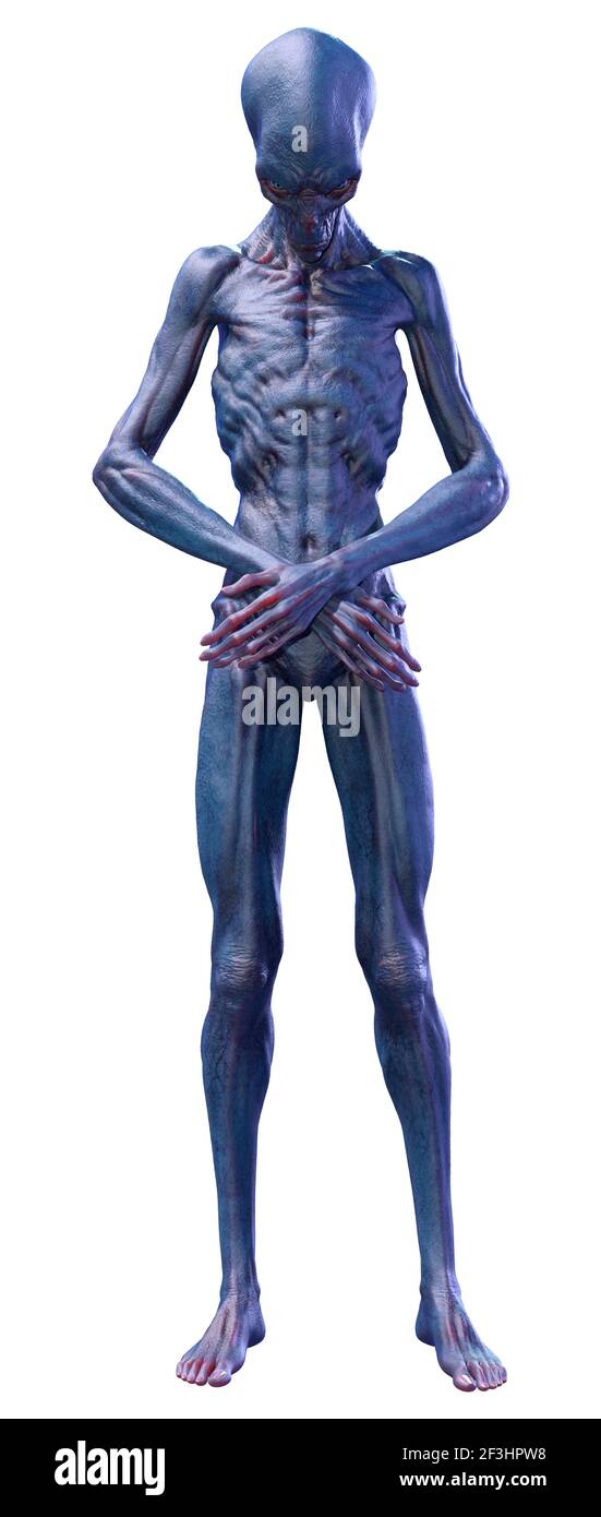 3D rendering of a blue alien isolated on white background Stock Photo ...