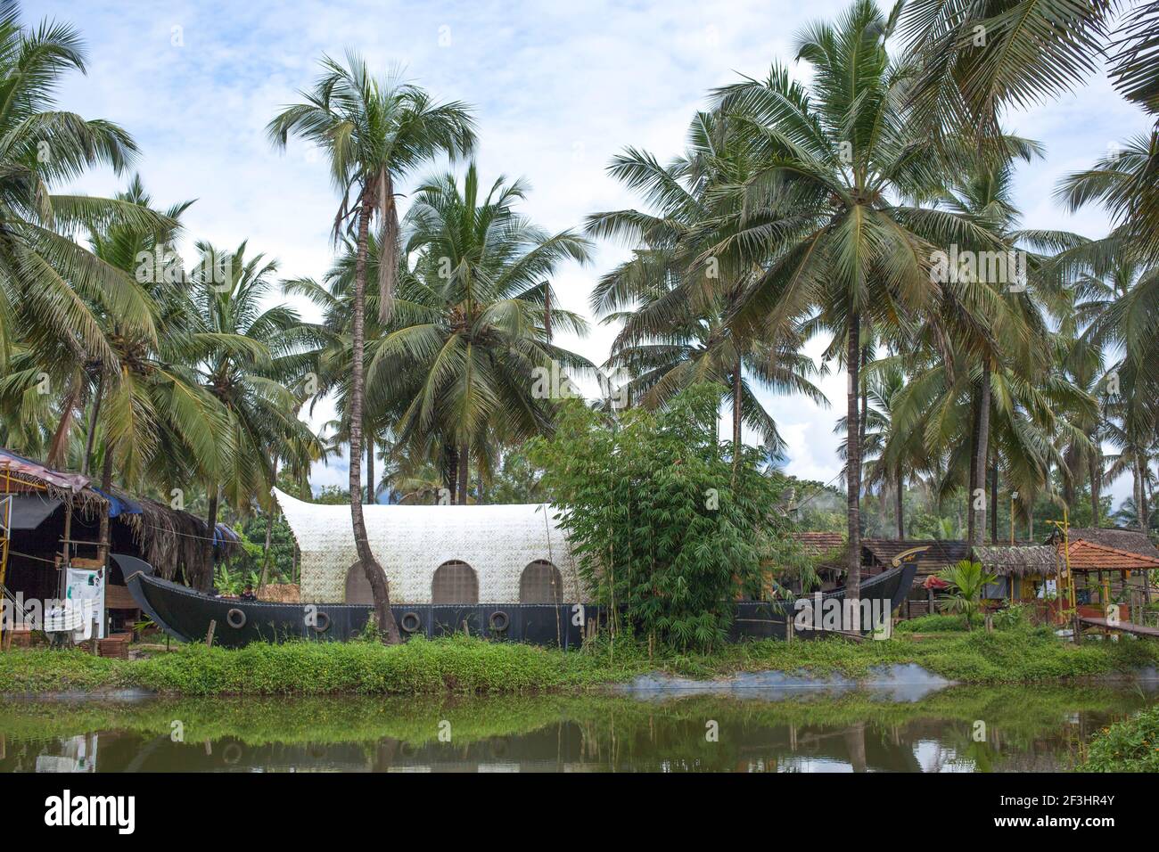 Natural river with park in kerala, India Stock Photo - Alamy