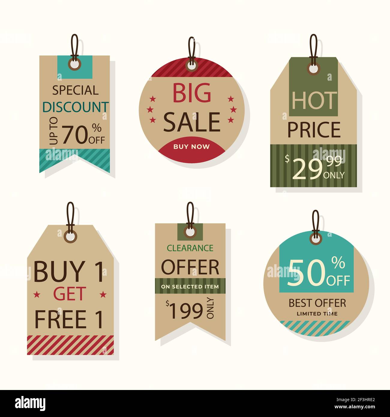 Vintage sale tags pack Vector illustration Stock Vector Image & Art - Alamy