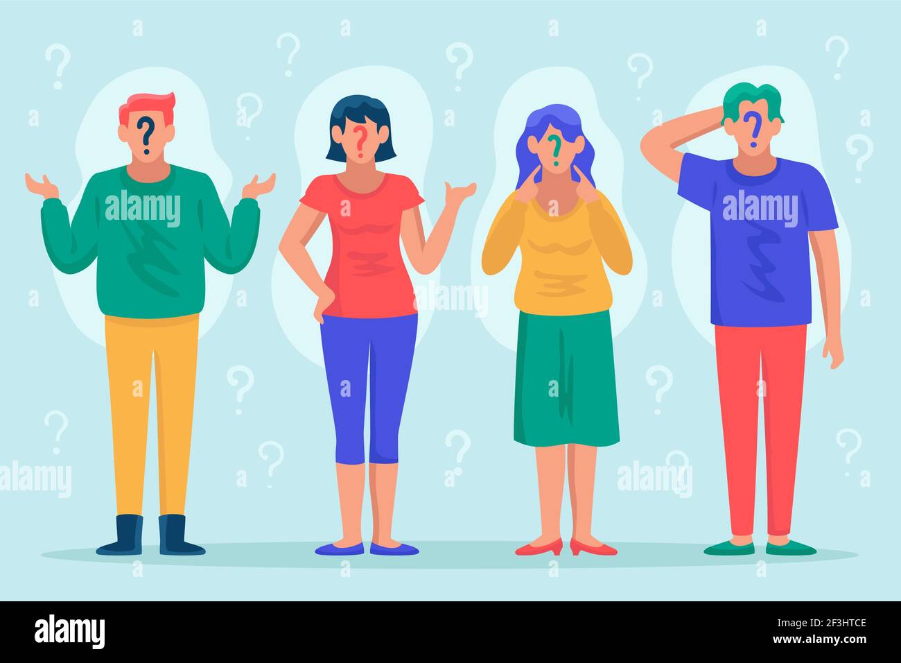 Flat illustration people asking questions Vector illustration Stock ...