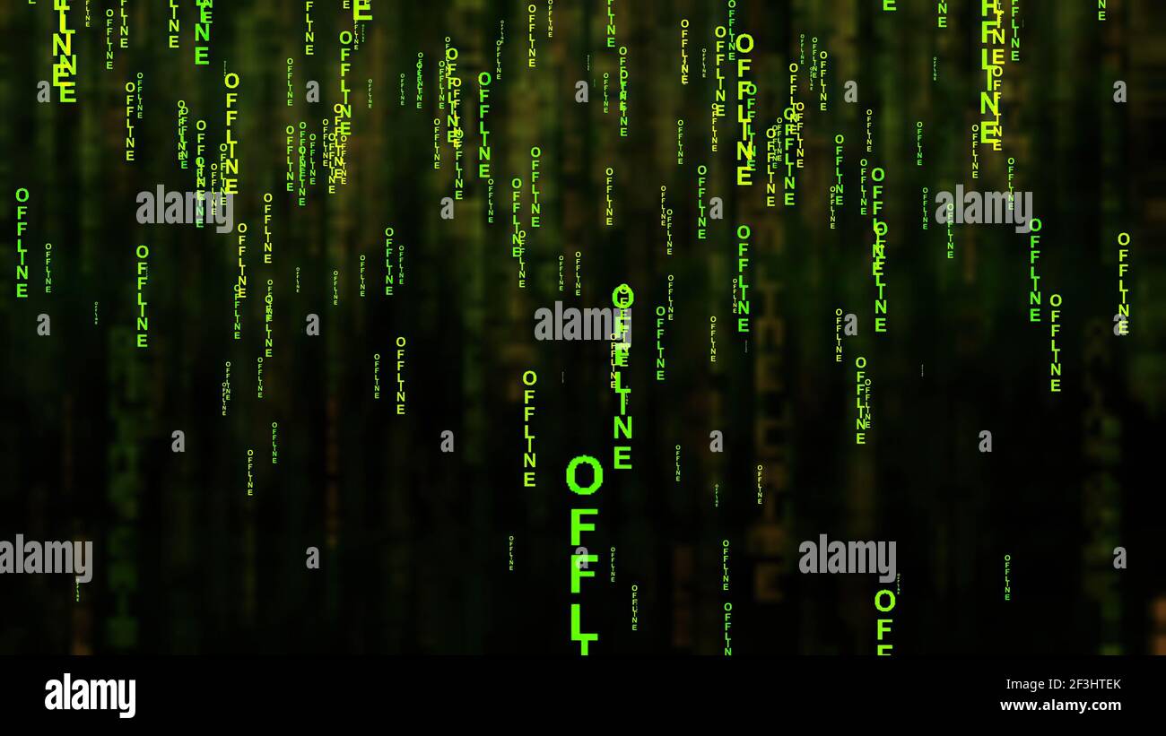 Offline text matrix style concept Stock Photo - Alamy