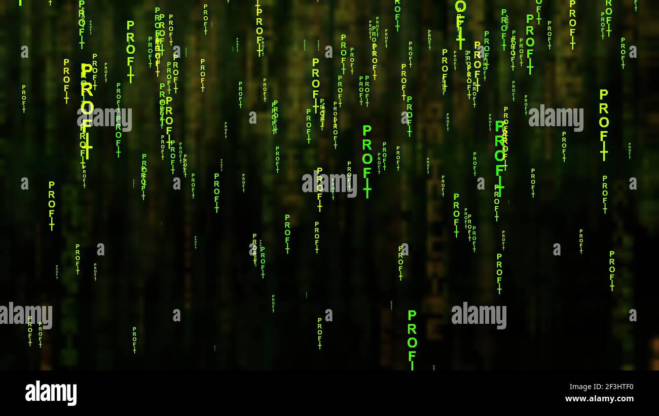 Profit text matrix style concept Stock Photo - Alamy