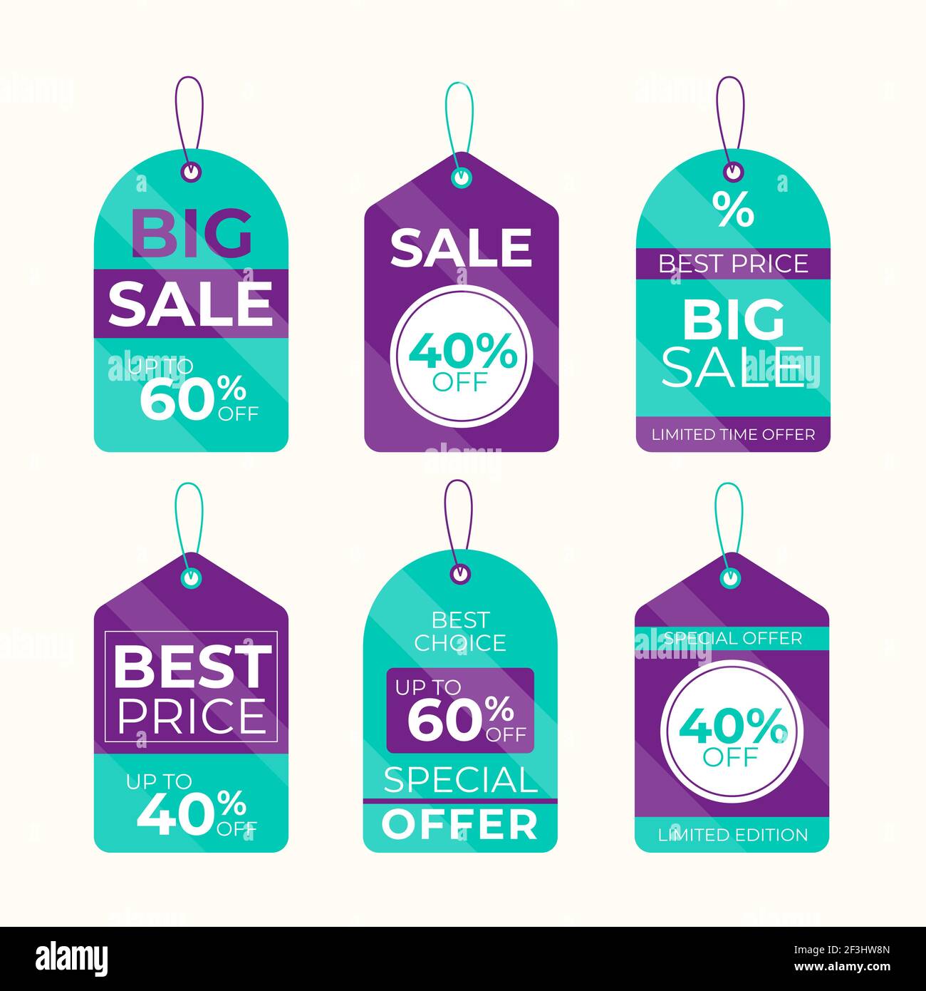 Flat design sale tags set Vector illustration Stock Vector Image & Art ...