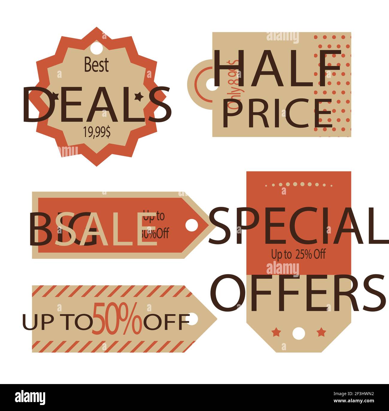 Vintage sale tags collection Vector illustration Stock Vector Image ...