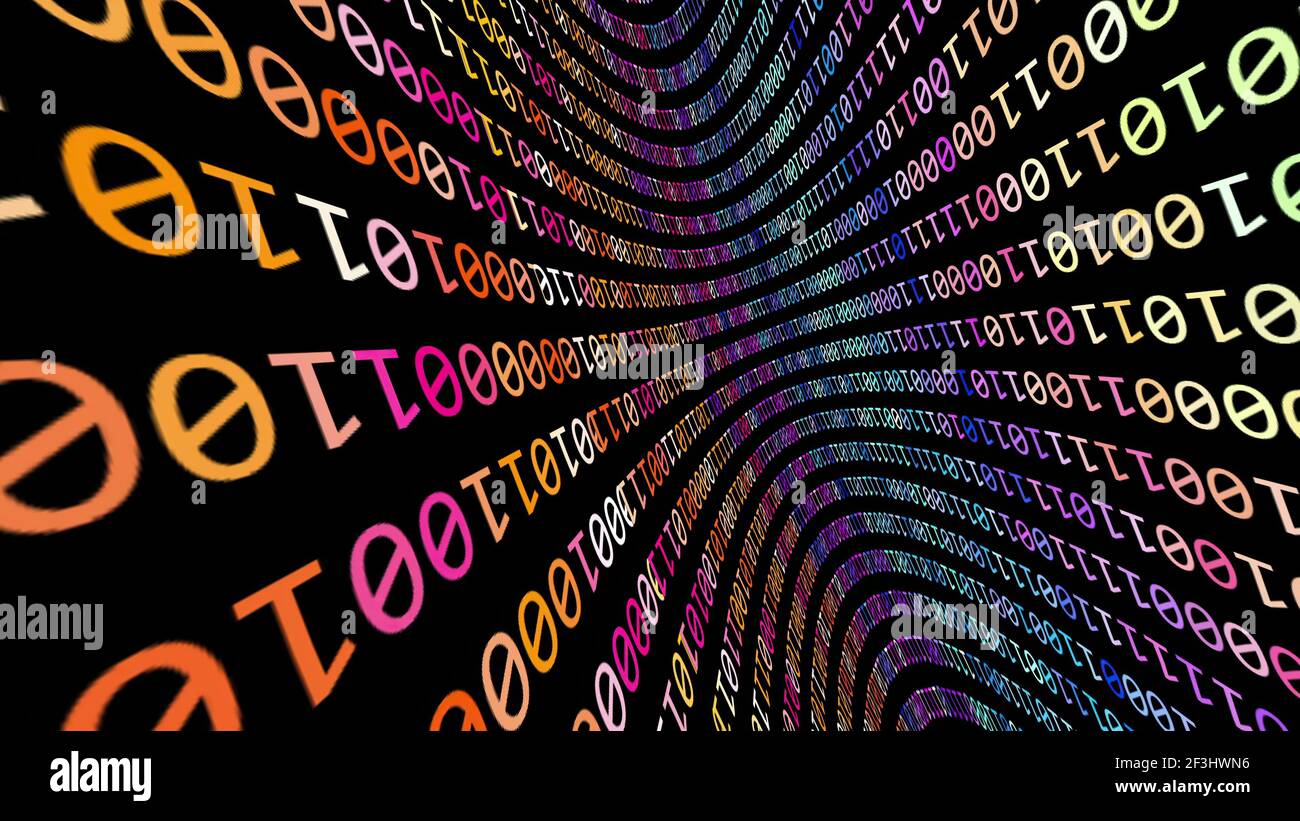 Wall of colorful binary data Stock Photo - Alamy