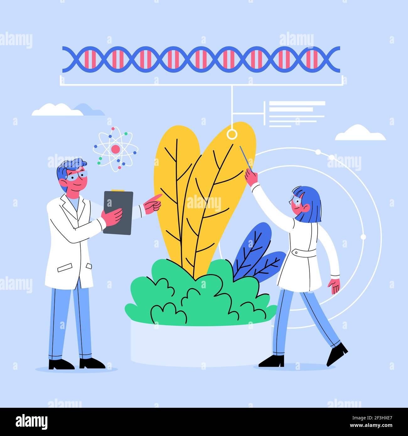 Flat biotechnology concept illustrated Vector illustration Stock Vector ...