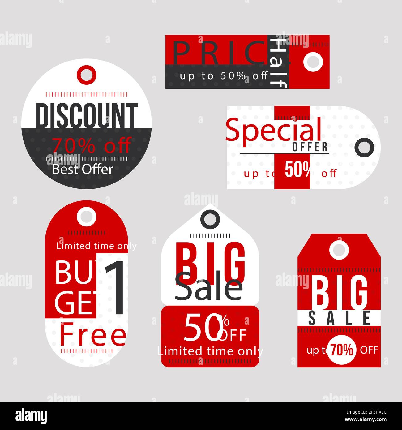 Flat design sale tags set Vector illustration Stock Vector Image & Art ...