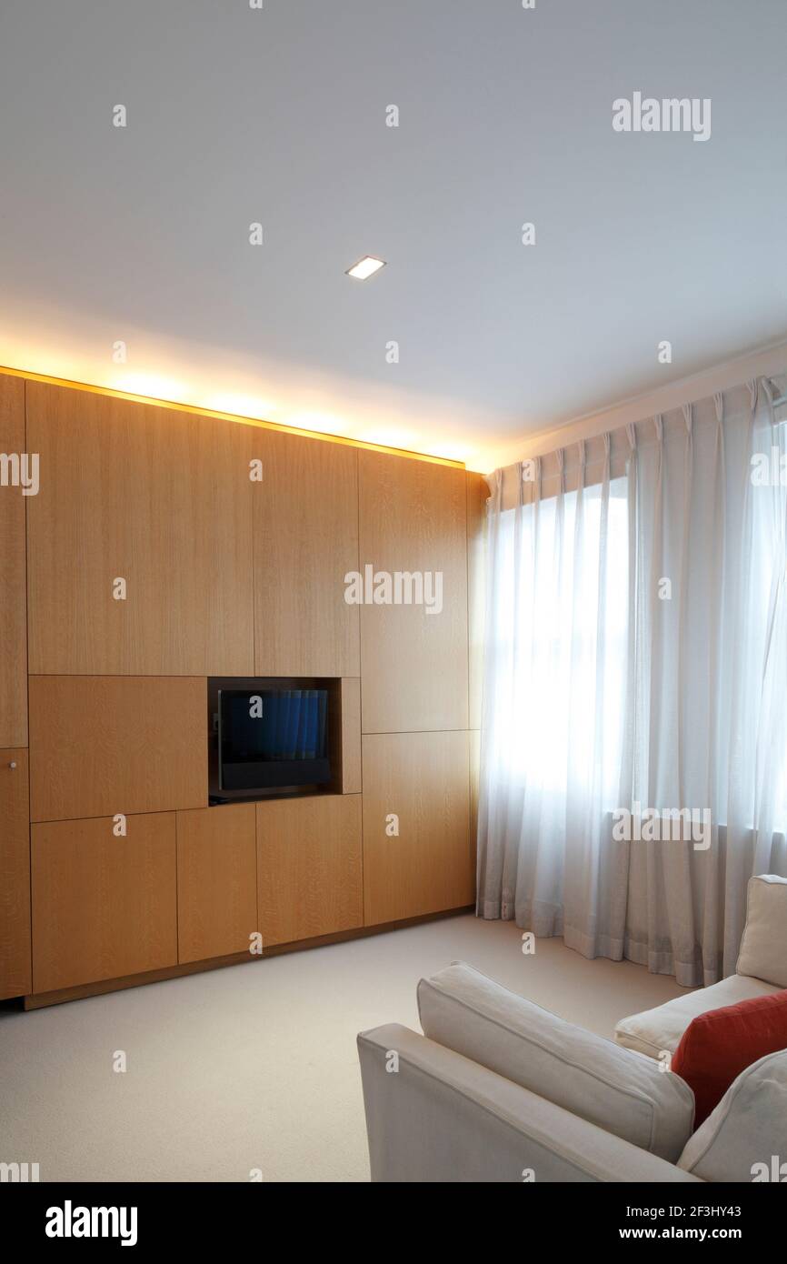 Spare bedroom with built-in joinery. Lights on | Architect: MAP ...