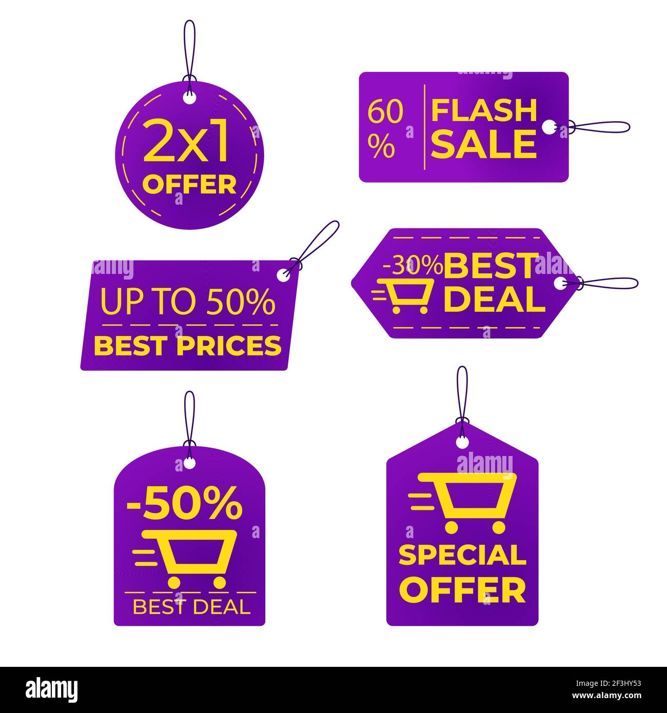 Flat design sale tags set Vector illustration Stock Vector Image & Art ...