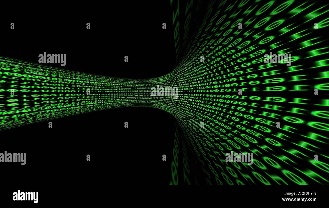 Driving Through Binary Data Tunnel 3d illustration Stock Photo - Alamy