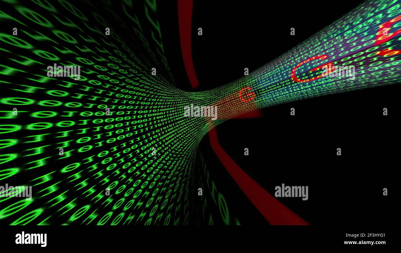 Driving Through Binary Data Tunnel 3d illustration Stock Photo - Alamy