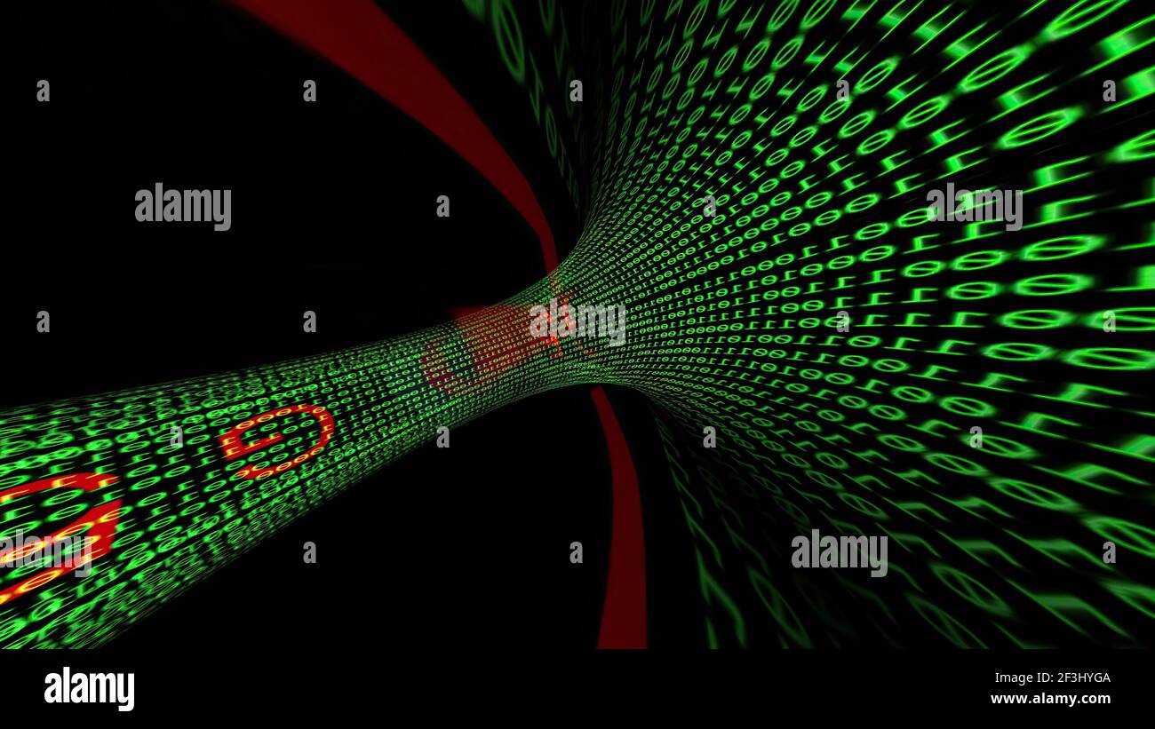Driving Through Binary Data Tunnel 3d illustration Stock Photo - Alamy