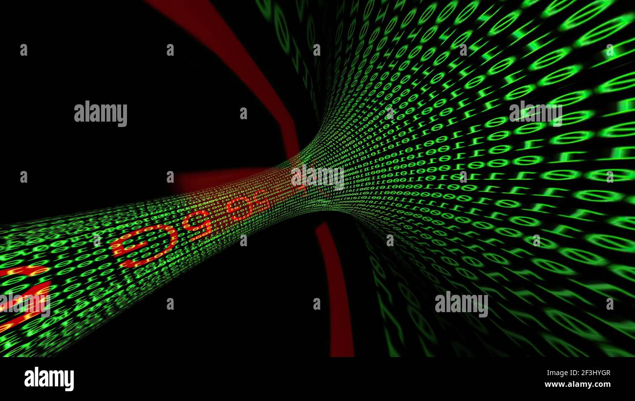 Driving Through Binary Data Tunnel 3d illustration Stock Photo - Alamy