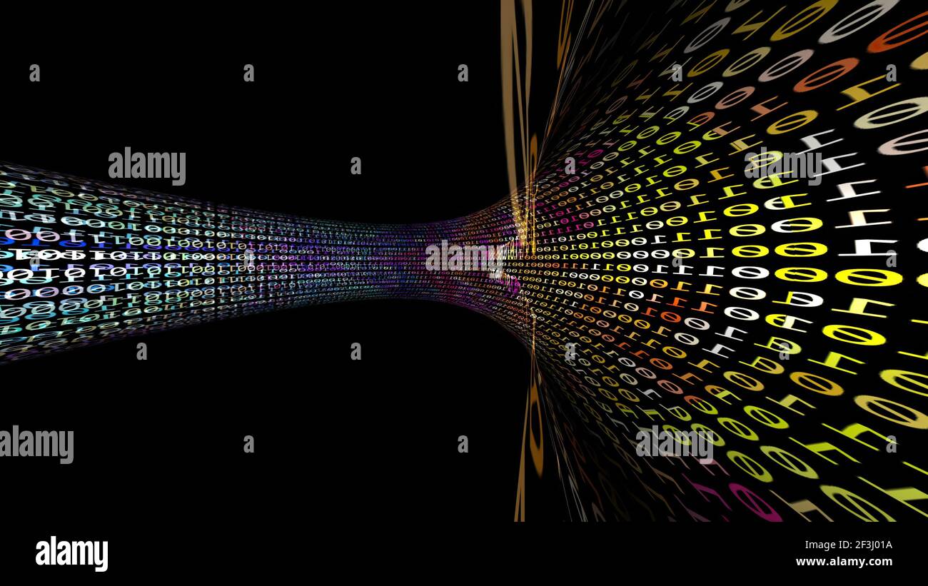 Driving Through Binary Data Tunnel 3d illustration Stock Photo - Alamy