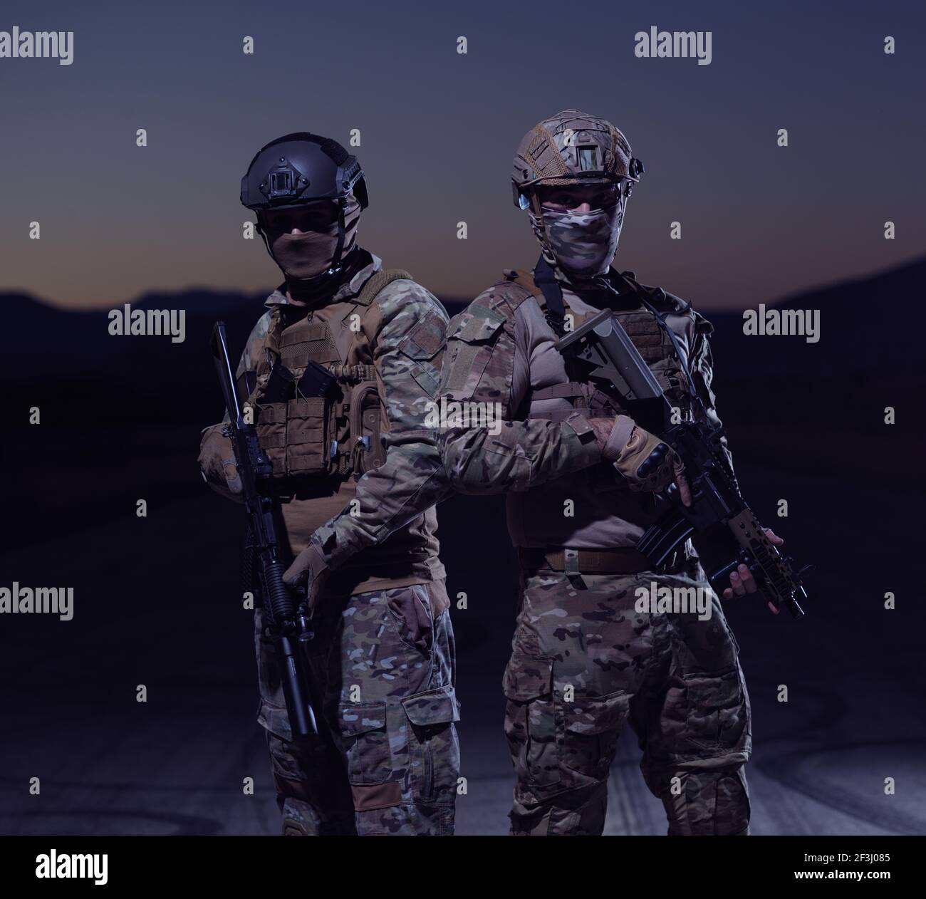 soldiers squad in night mission Stock Photo - Alamy