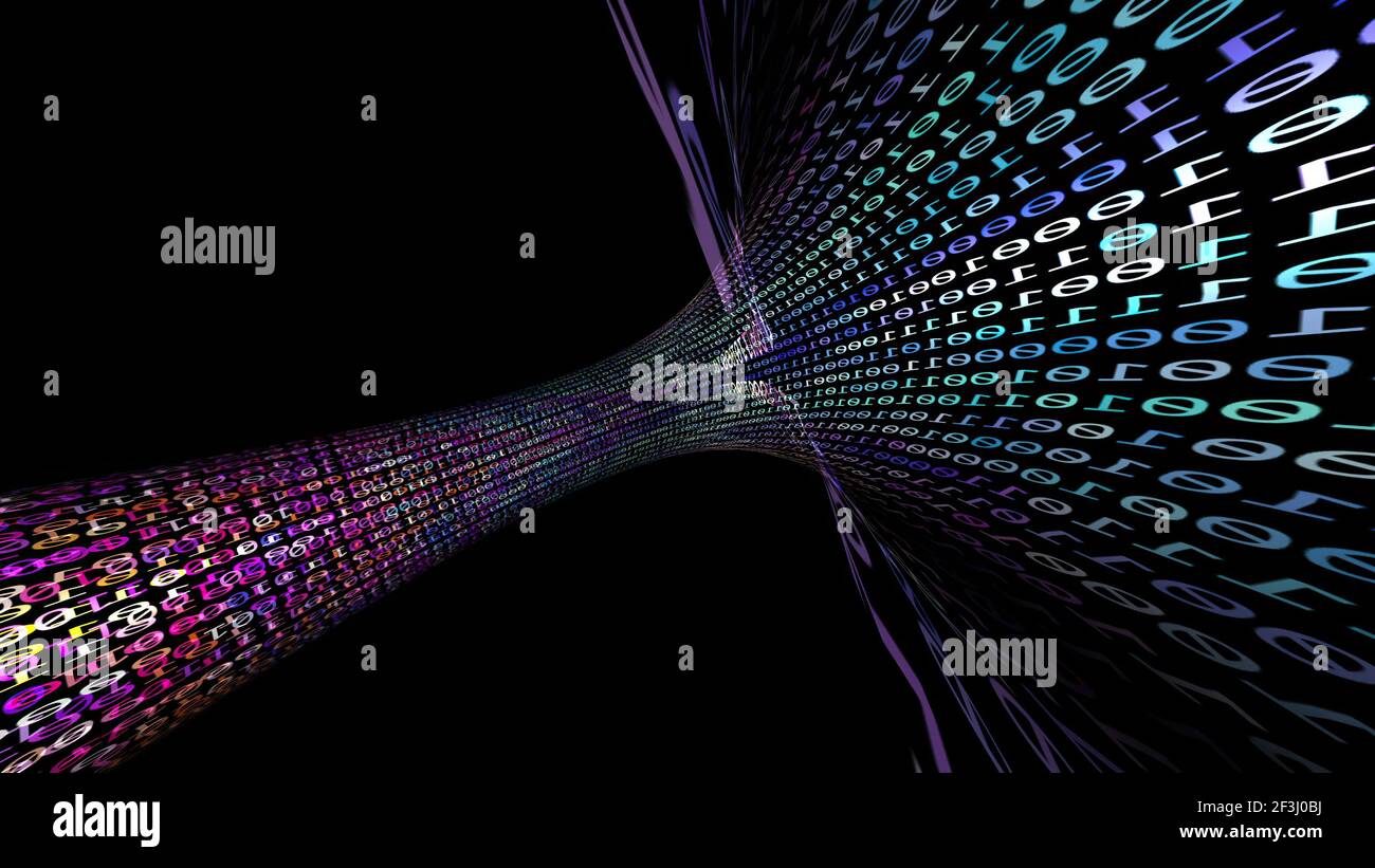 Driving Through Binary Data Tunnel 3d illustration Stock Photo - Alamy