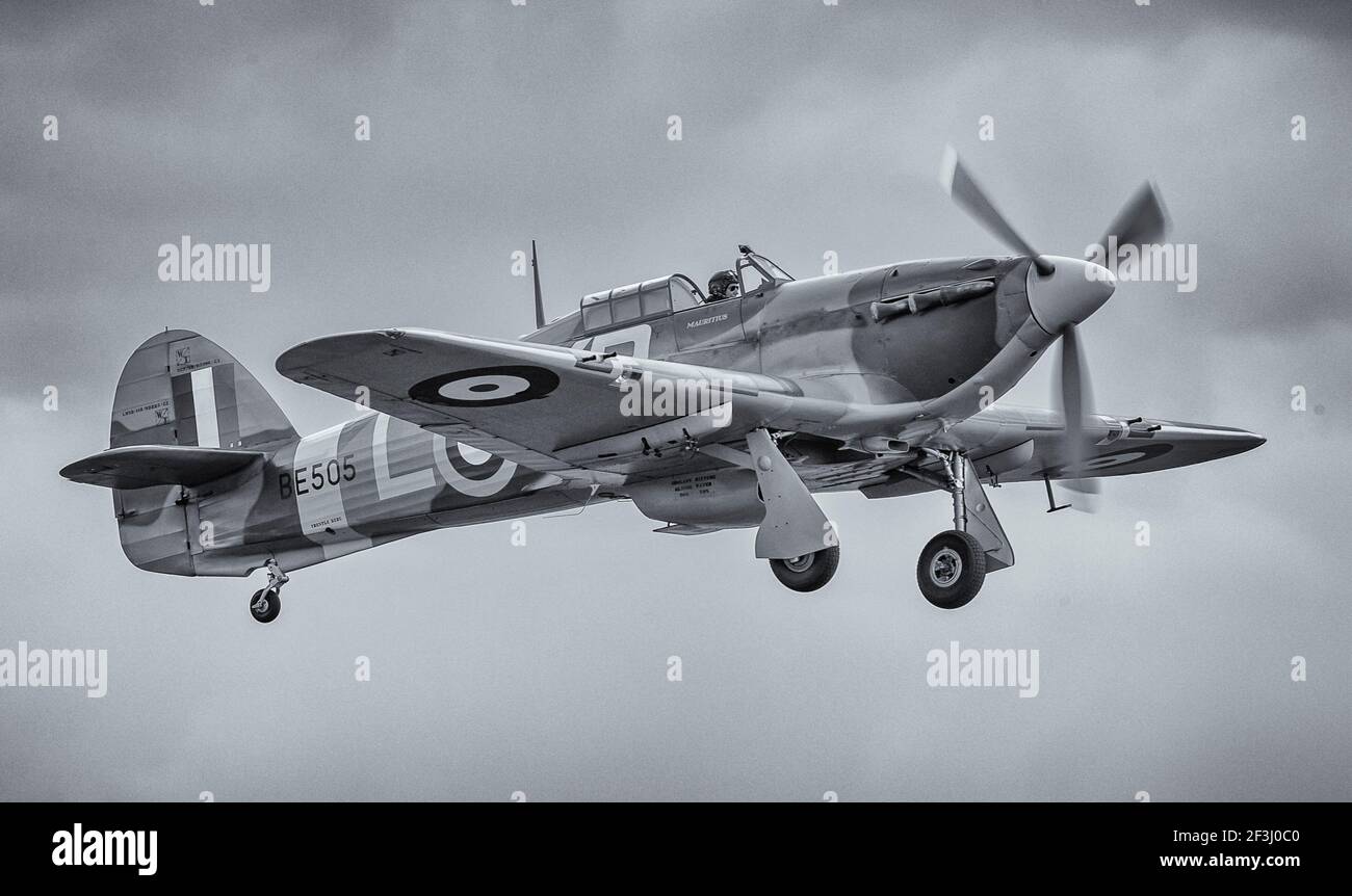 Hawker Hurricane Mk.IIb in flight at Oostwold Airshow Stock Photo - Alamy