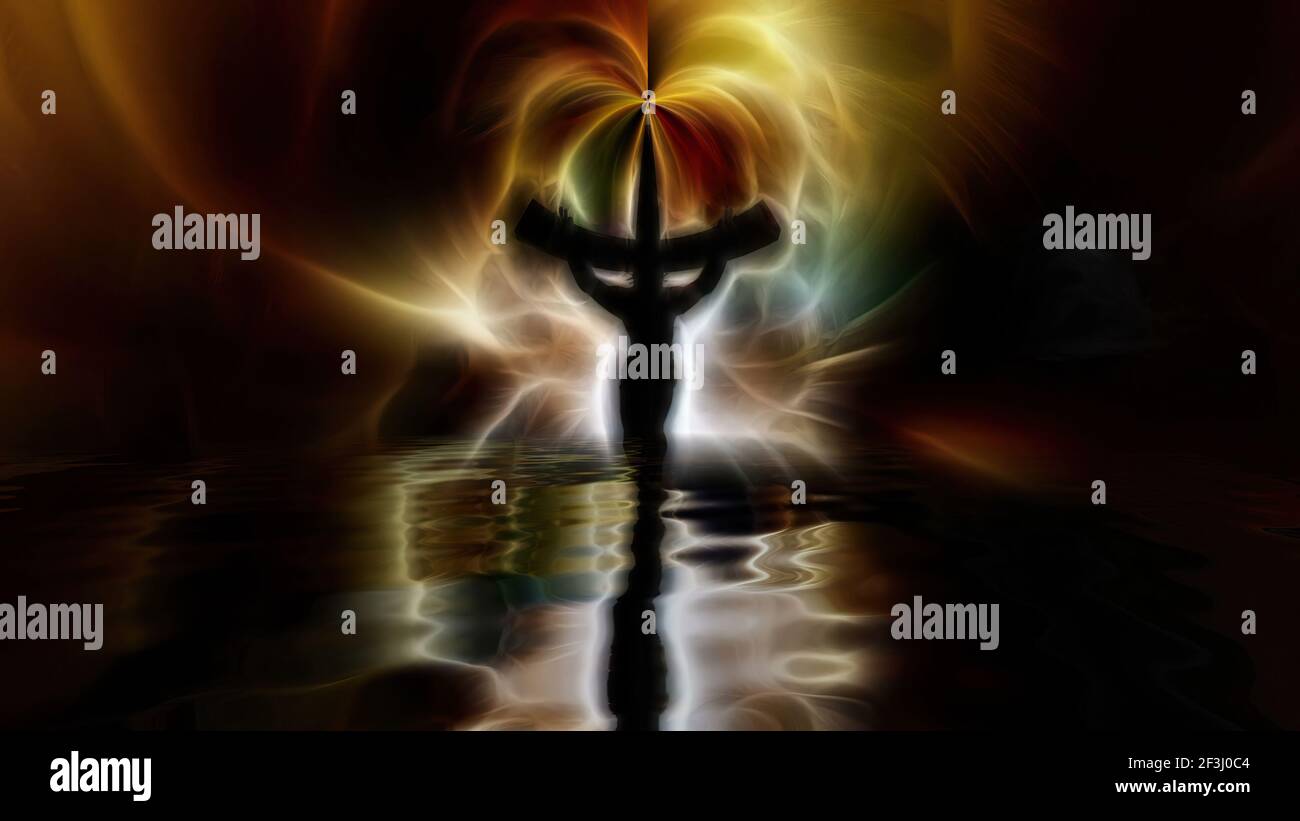 Cross jesus reflecting in hi-res stock photography and images - Alamy