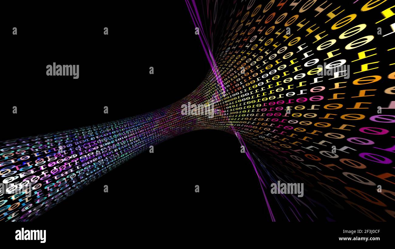 Driving Through Binary Data Tunnel 3d illustration Stock Photo - Alamy