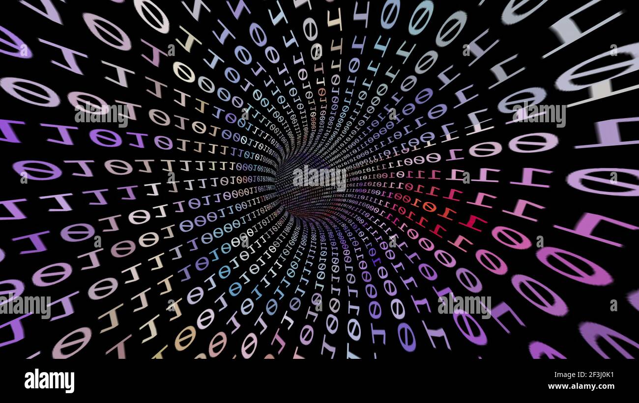 Driving Through Binary Data Tunnel 3d illustration Stock Photo - Alamy