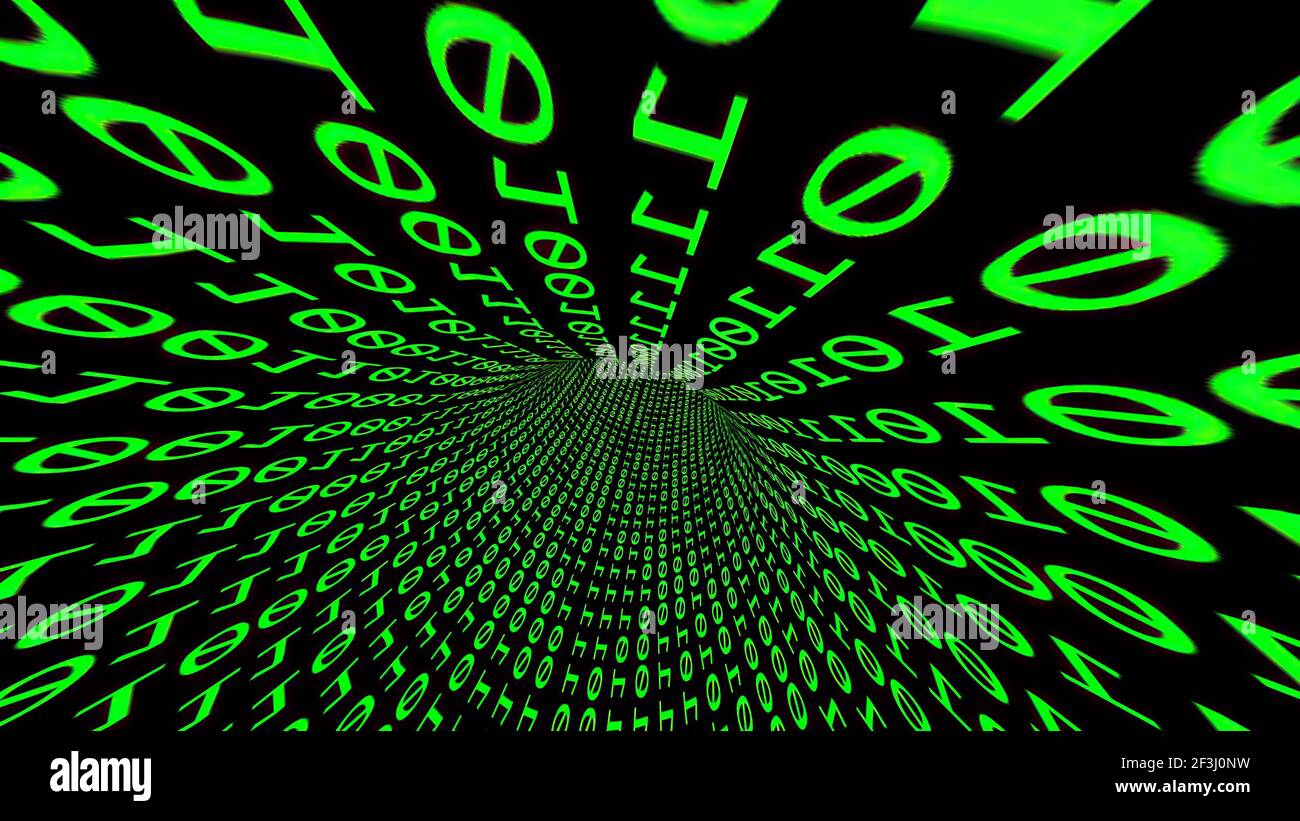 Driving Through Binary Data Tunnel 3d illustration Stock Photo - Alamy