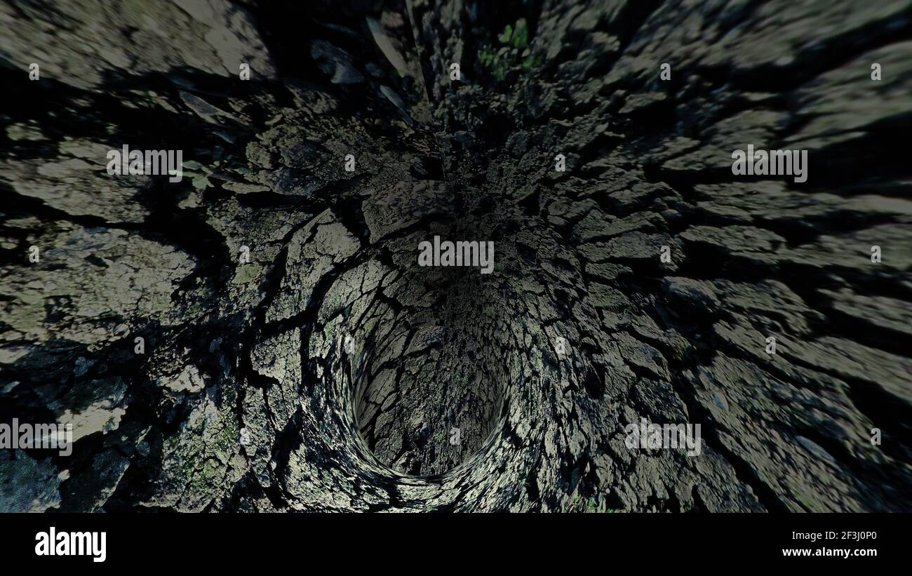 Falling Into A Deep Hole with cracks 3d illustration Stock Photo - Alamy