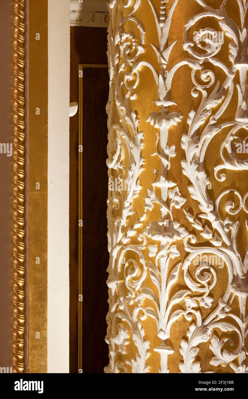 A plaster detail of a column inside the Concert Hall, St Georges Hall ...