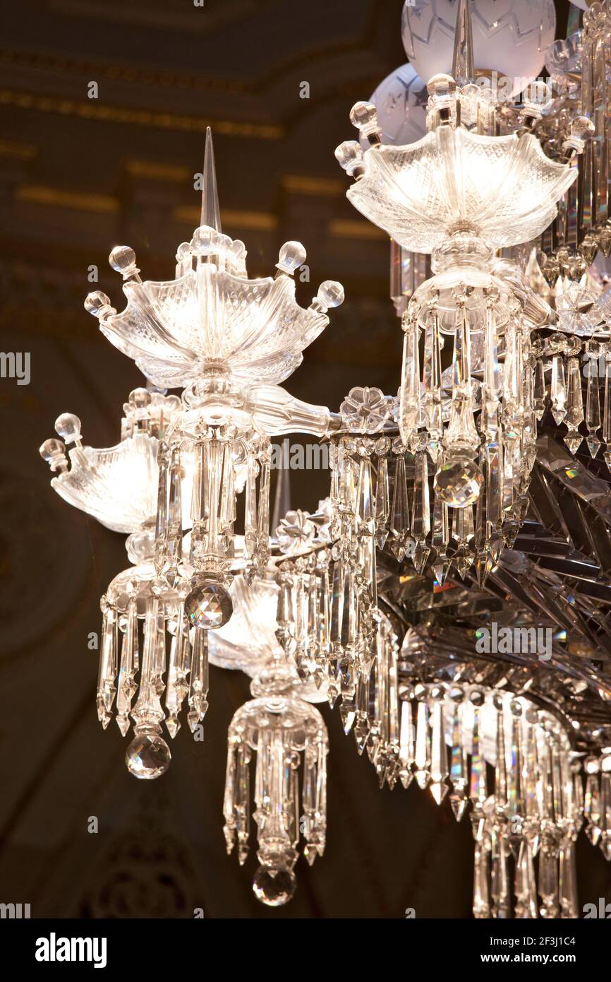 Detail of the chandelier Concert Hall at the rear of St Georges Hall in ...