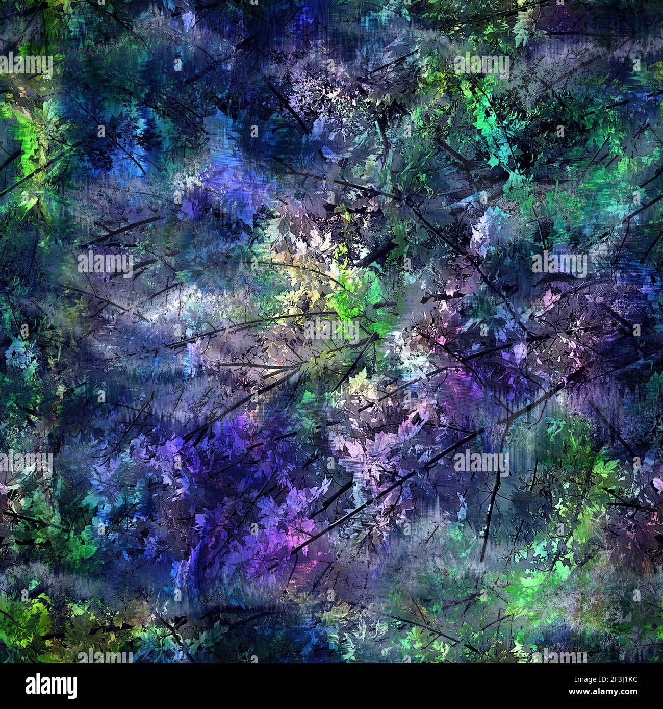 Seamless abstract color blobs with floral overlay Stock Photo - Alamy