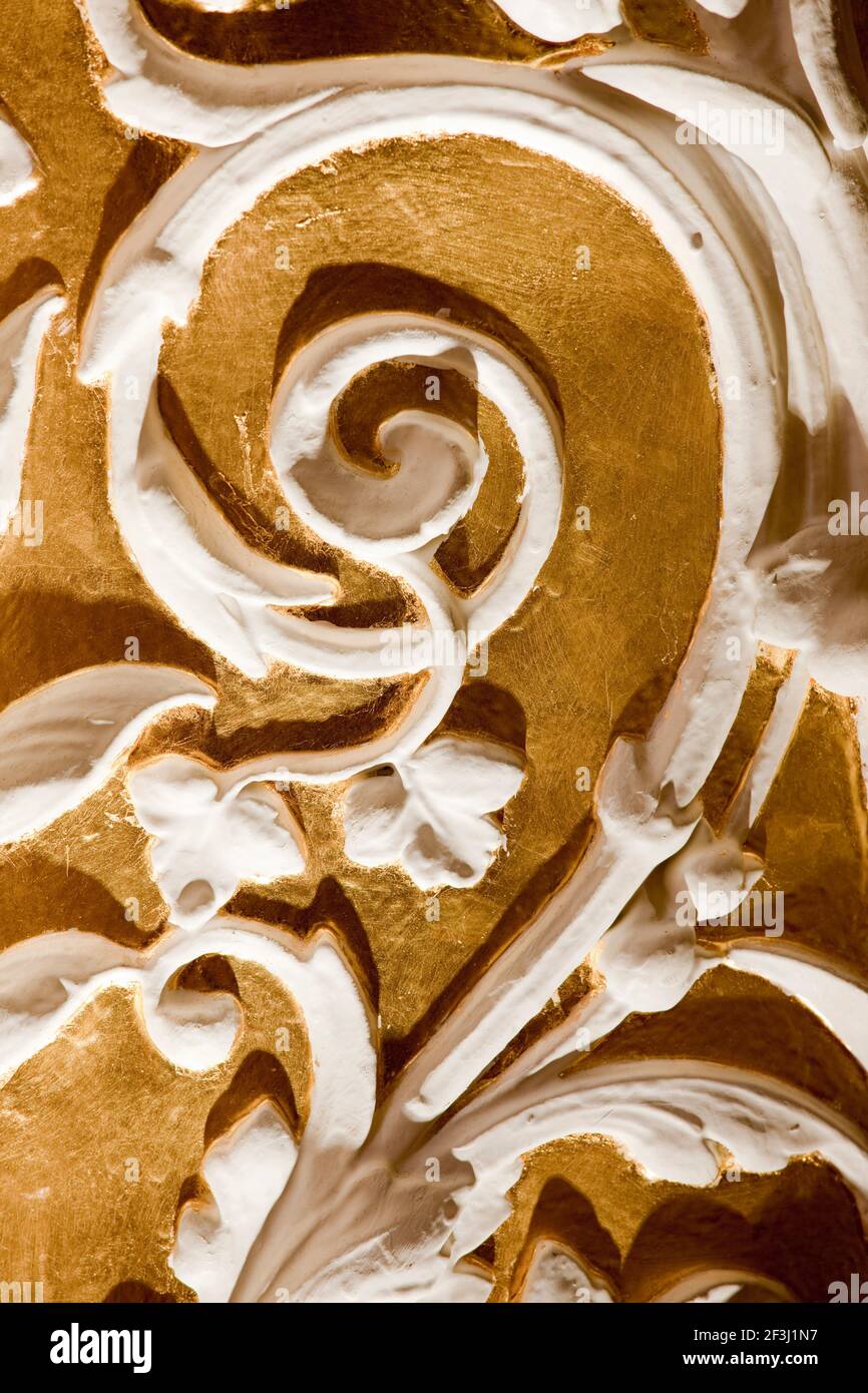 A plaster detail of a column inside the Concert Hall, St Georges Hall ...