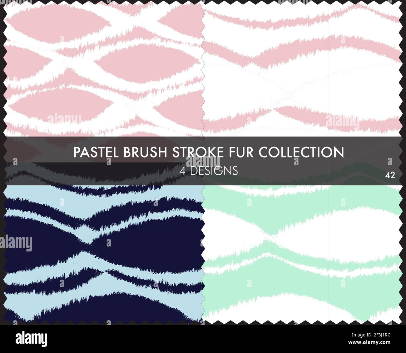 Brush stroke fur collection includes 4 design swatches for fashion ...