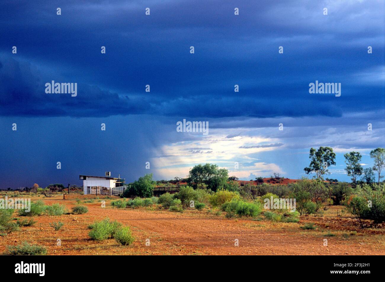 Australia, Northern Territory ; approaching thunderstorm over the ...
