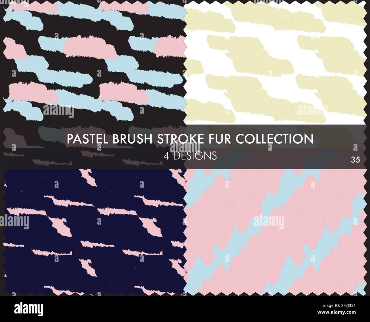 Brush stroke fur collection includes 4 design swatches for fashion ...
