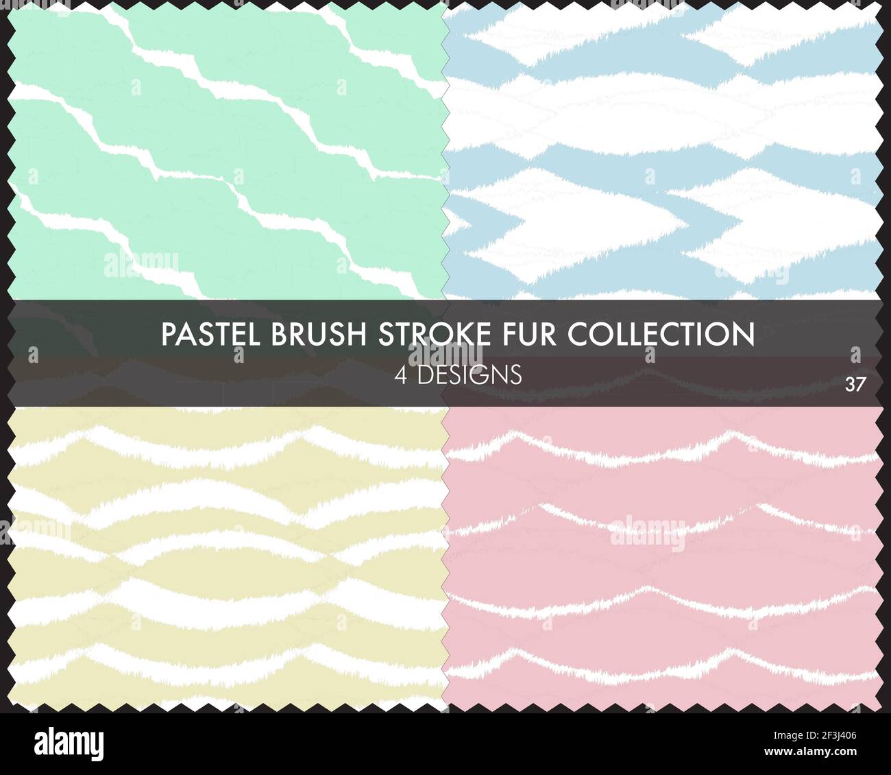 Brush stroke fur collection includes 4 design swatches for fashion ...