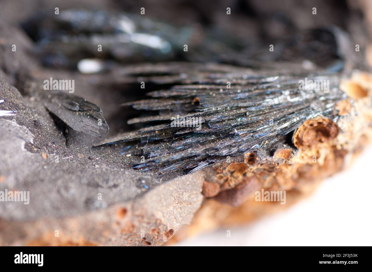 vivianite crystal mineral sample very dark with striations Stock Photo ...